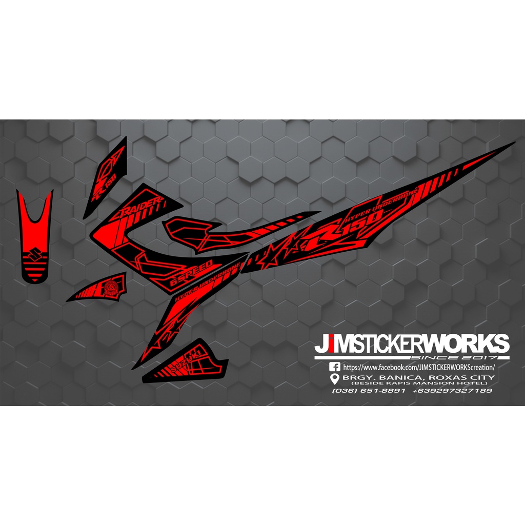 RAIDER 150 Full DECALS KIT 3M reflective stickers (mags at batok di ...