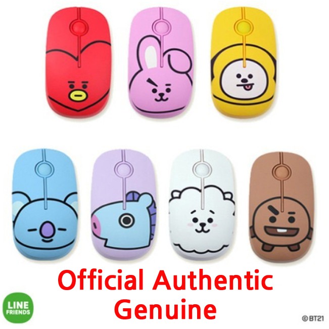 BTS BT21 Wireless Silent MOUSE BANGTAN BOYS Character Official ...