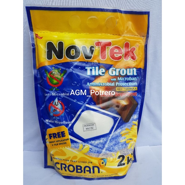 NOVTEK TILE GROUT BORACAY WHITE ( 2 kg Per Pack ) | Shopee Philippines