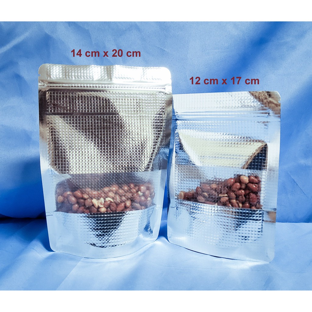 Silver and Clear Stand Up Pouch 14 cm x 20 cm | Shopee Philippines