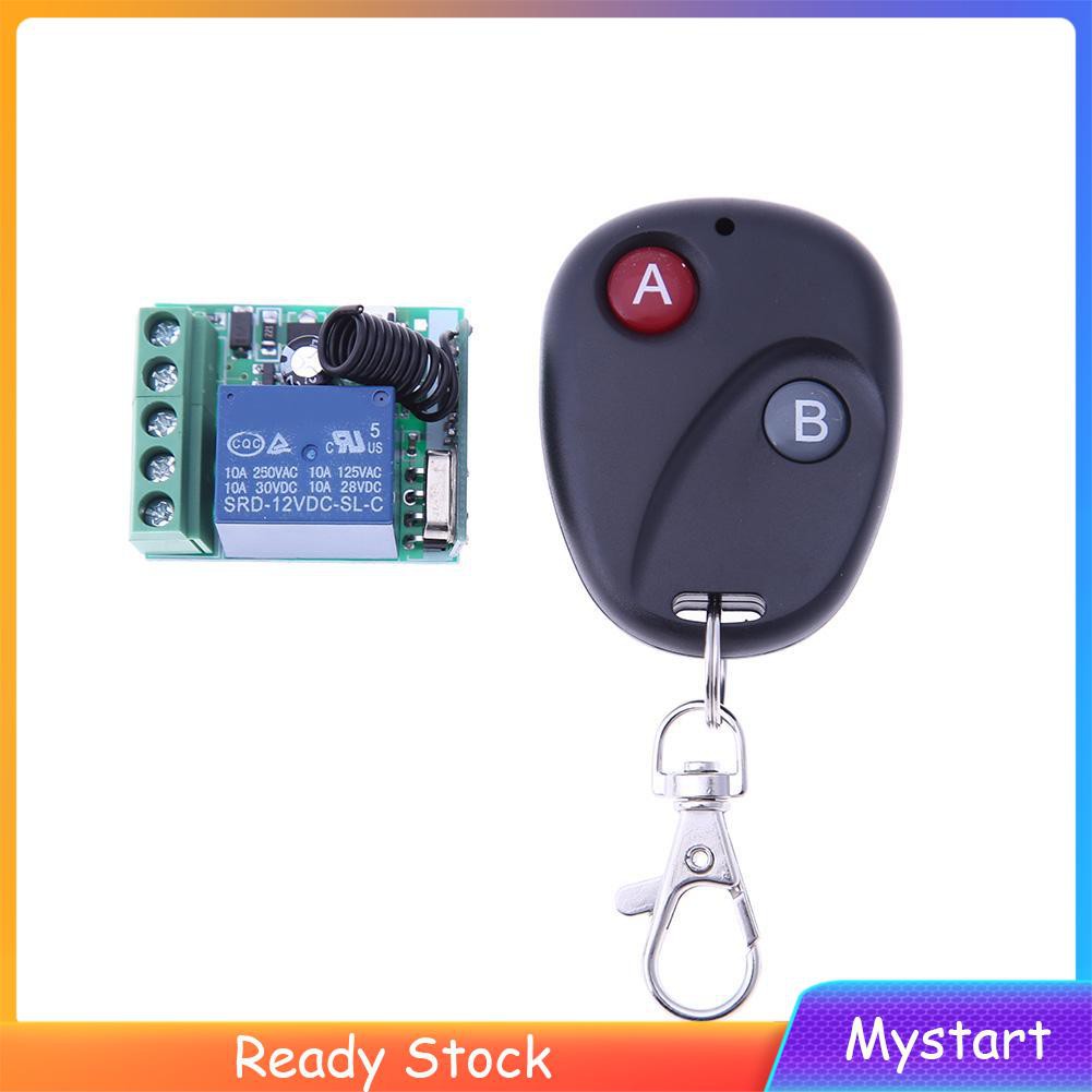 Universal 433MH Wireless Remote Control DC12V 1 Channel One Way Relay ...