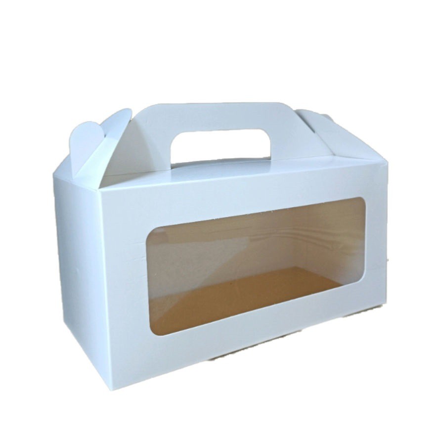 White Box 10x5x5H inch with Window & Handle per piece. box Swiss Roll ...