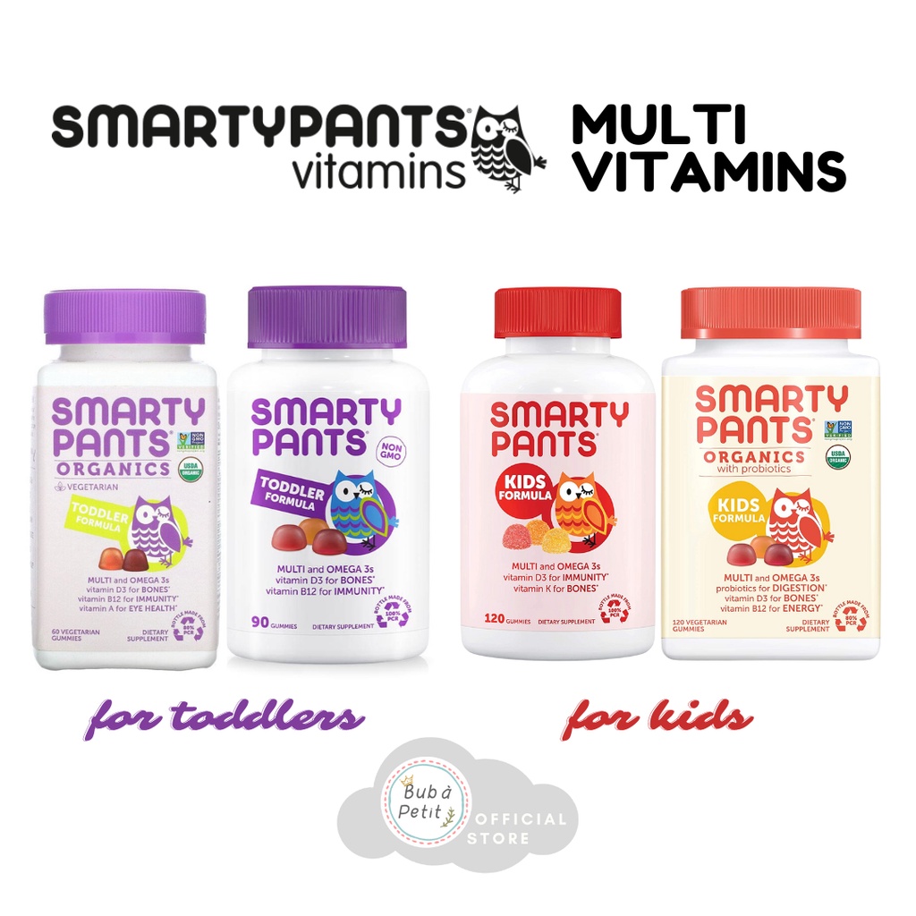 Smarty Pants Organic Toddlers Kids Multivitamins Gummies Vitamins Omega ...