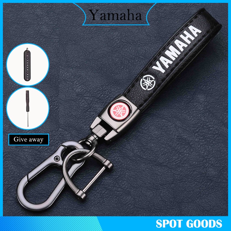 Yamaha Car Logo Keychain Leather Metal Car Key Chain For Car | Shopee ...