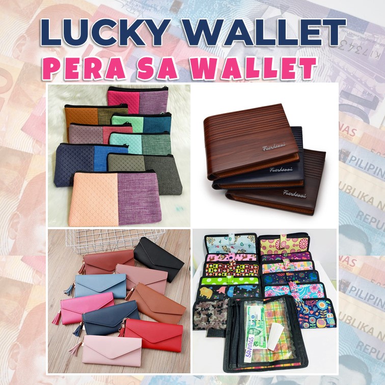 LUCKY KOREAN WALLET with KWARTA sa Loob Long trifold wallet | Shopee ...