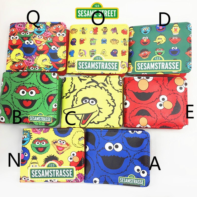 ELMO Sesame Street Anime Short Two-Fold PU Leather Wallent | Shopee ...