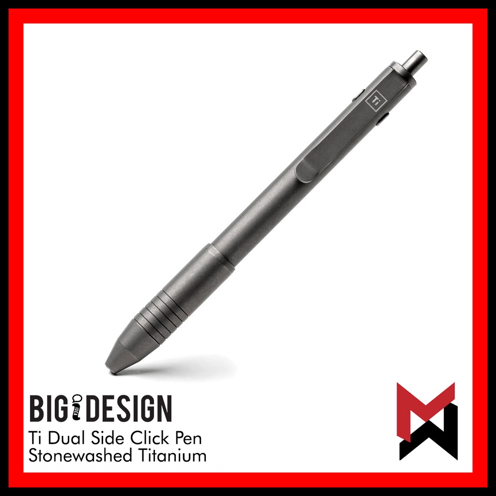 BIGiDESIGN - Ti Dual Side Click Pen - Titanium Stonewashed - Big Idea ...