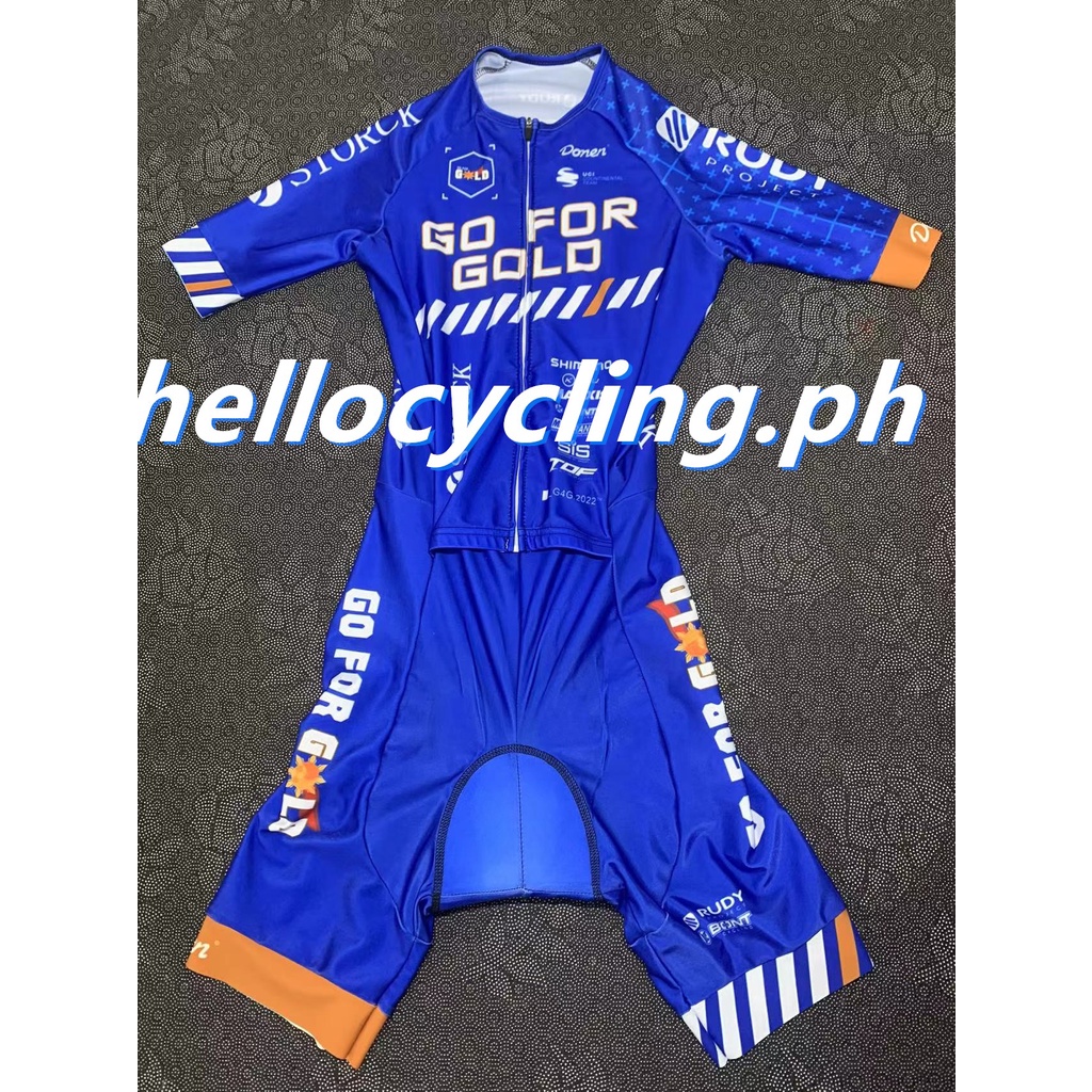 Cycling Jersey Powerband GO FOR GOLD Onesuit Pro Team Bike Jersey FULL ...