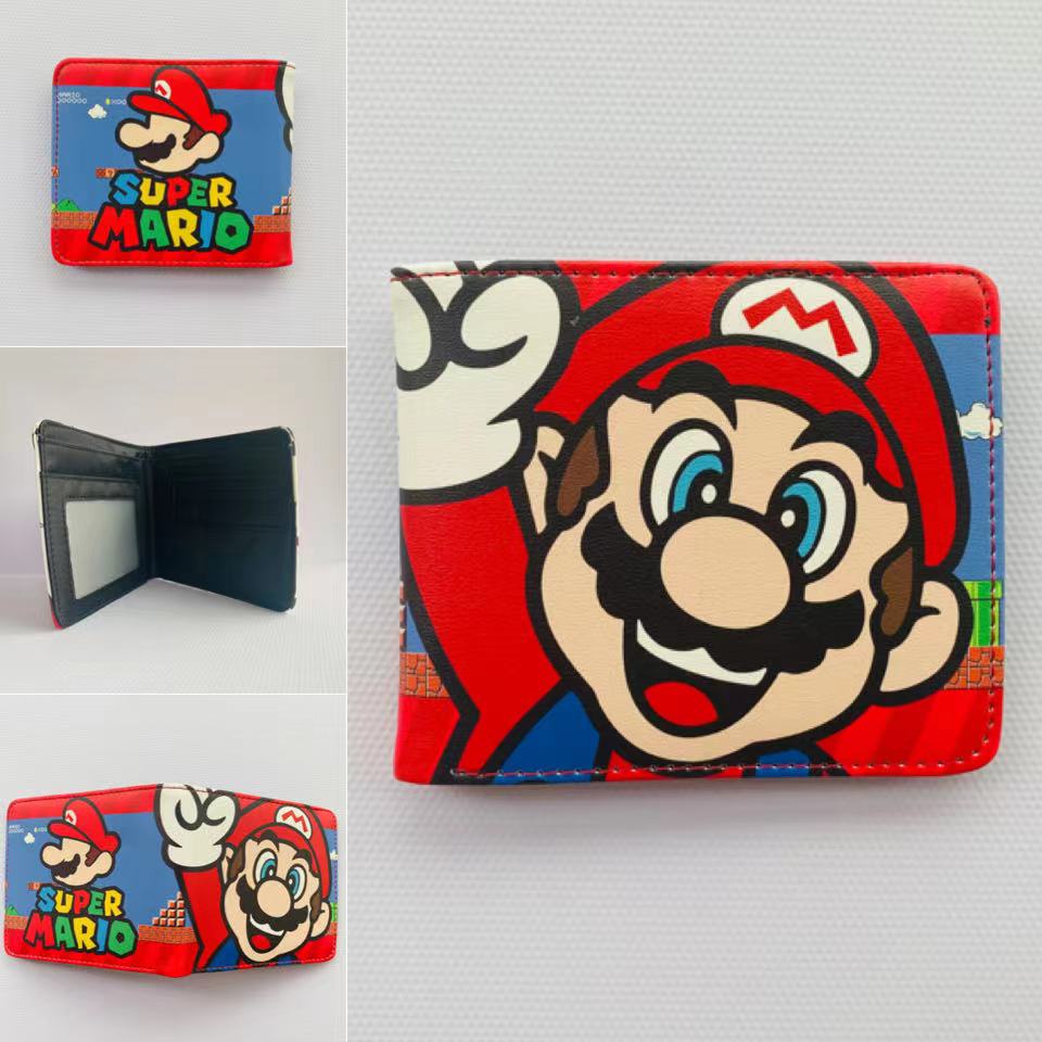 Mario Cartoon Wallet High Quality Lovely Design Student Kids Purse with ...