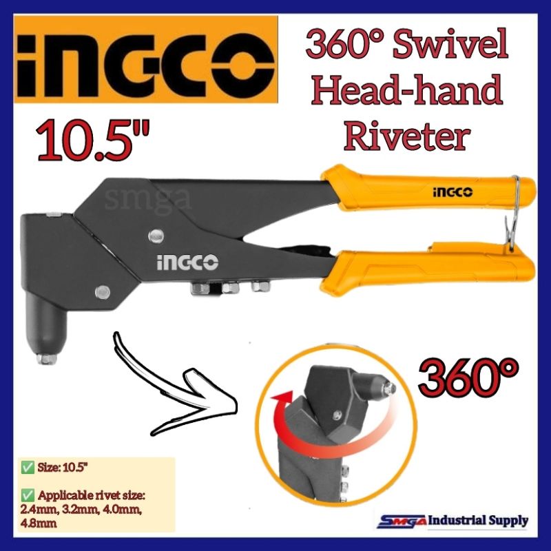 Ingco 360° Swivel Head-hand Riveter 10.5" SHHR106 | Shopee Philippines