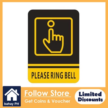 PLEASE RING BELL - PVC Doorbell Signage Boards 10x7cm 3M Sticker ...