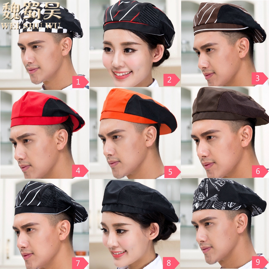 【READY STOCK 】Chef hat work beret fast food hat waitress hotel ...