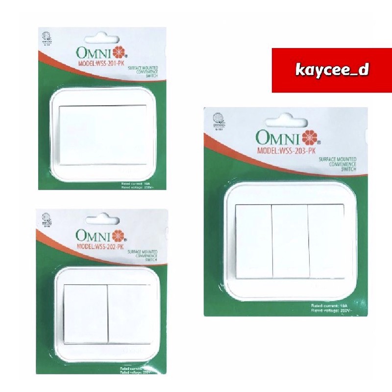 Omni Surface Mounted Convenience Switch 10A in Blister Pack- WSS-201-PK ...