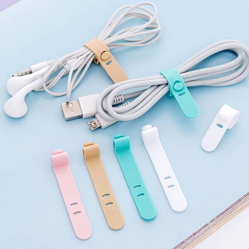 Silicone Data Cable Organizer Anti-lost headphone Soft Tape Storage ...