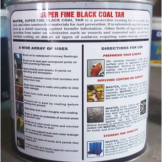Master Black Coal Tar Super Fine 1L Waterproofing Coating Sealant ...