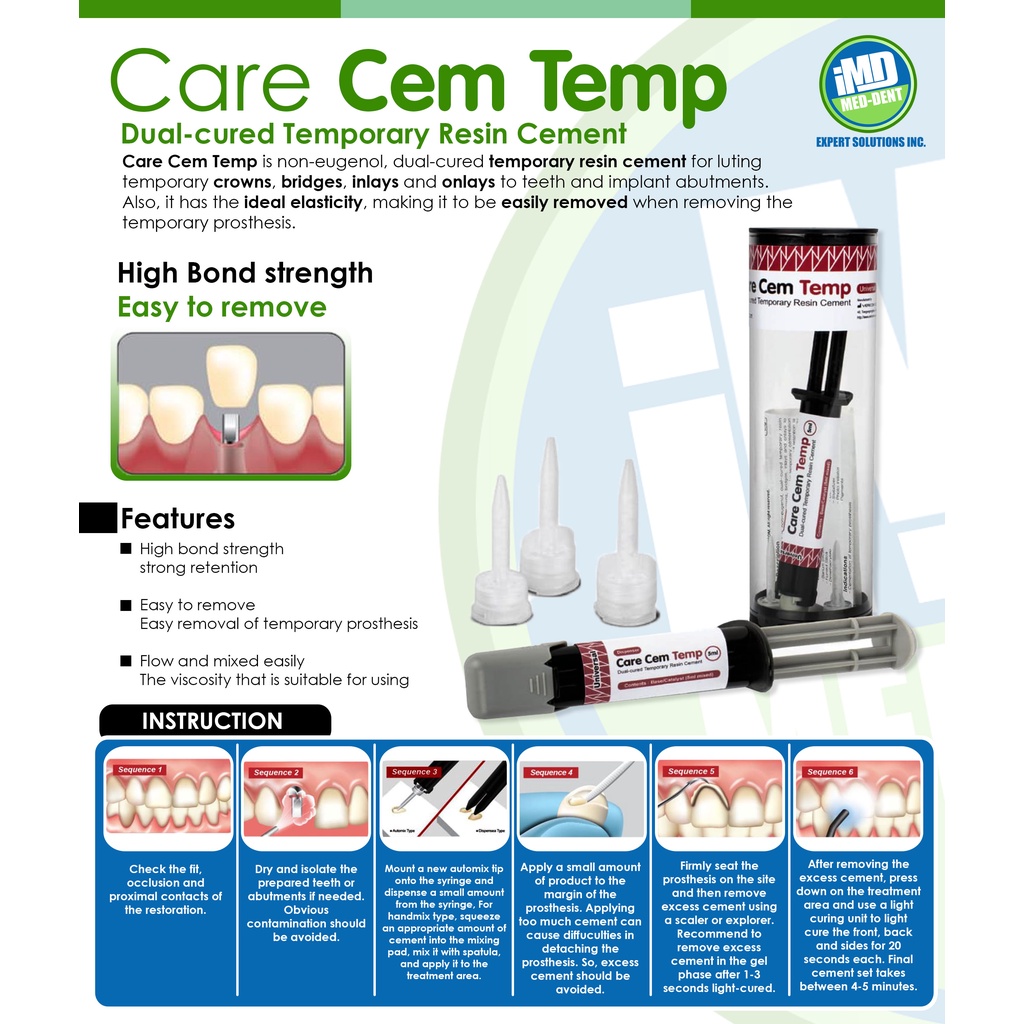 Care Cem Temp ( Dual-cured Temporary Resin Cement ) | Shopee Philippines
