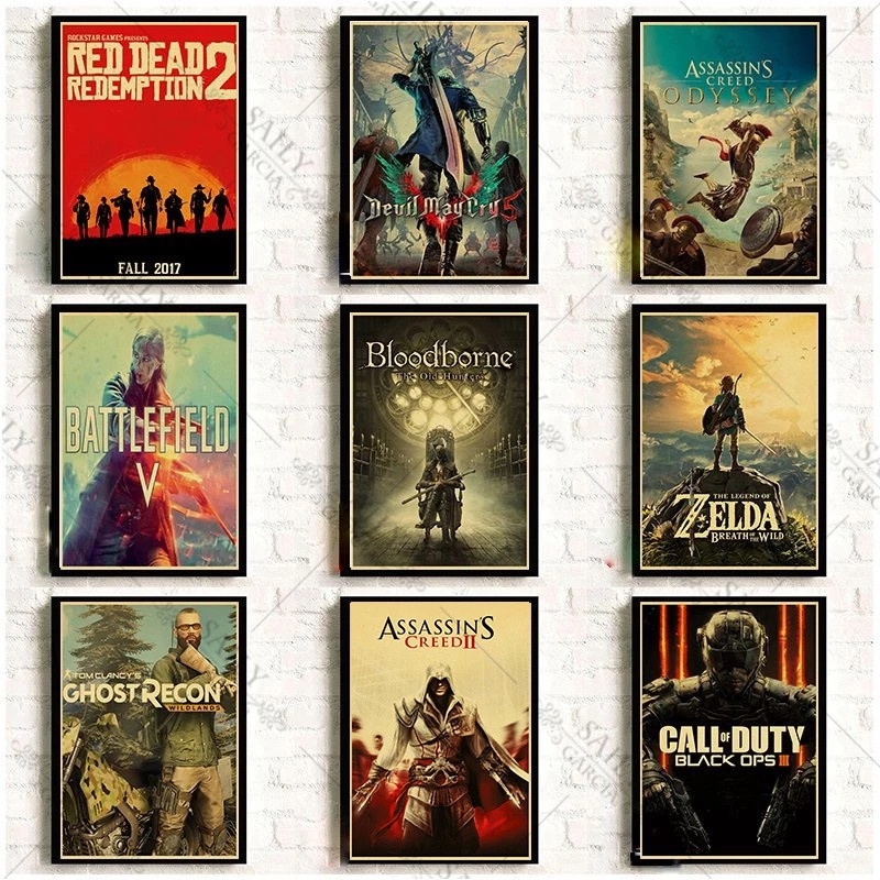 Classic Game Metal Tin Retro Tin Poster Video Gaming Room Wall ...