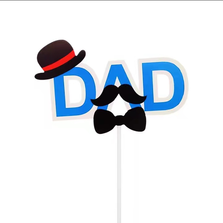 topper Happy Father's Day DAD Hat mustache paper card cake topper ...