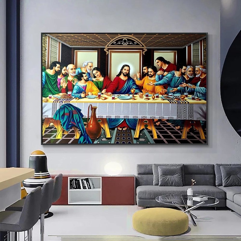The Last Supper Famous Oil Painting Canvas Print Wall Picture For ...