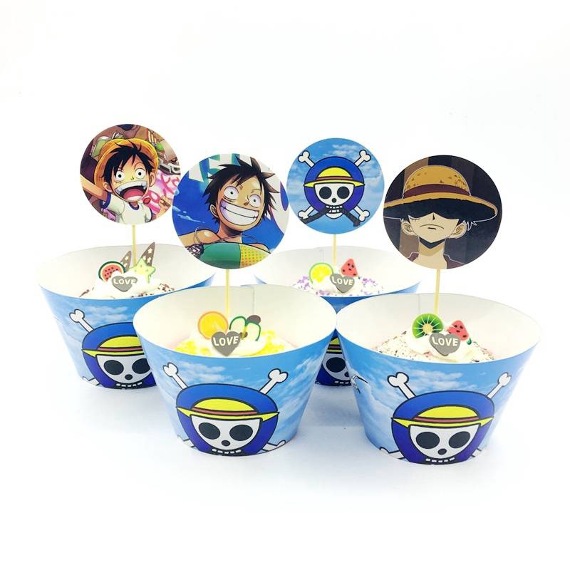 24pcs Party Decoration One Piece Cupcake Wrappers Cake Topper Kid Happy ...