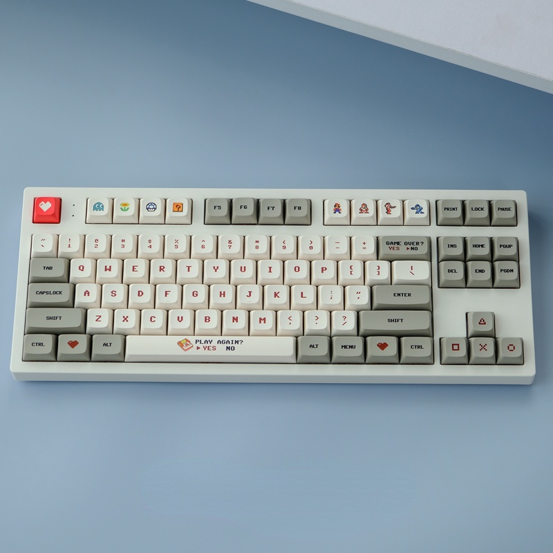 GMK Retro red and white machine keycaps, 138 Keys PBT keycaps XDA ...