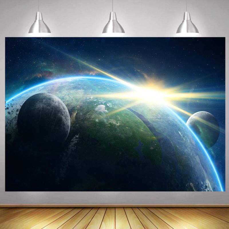 Custom Wallpaper 3d Earth Universe Space Planet Backdrop Solar System ...