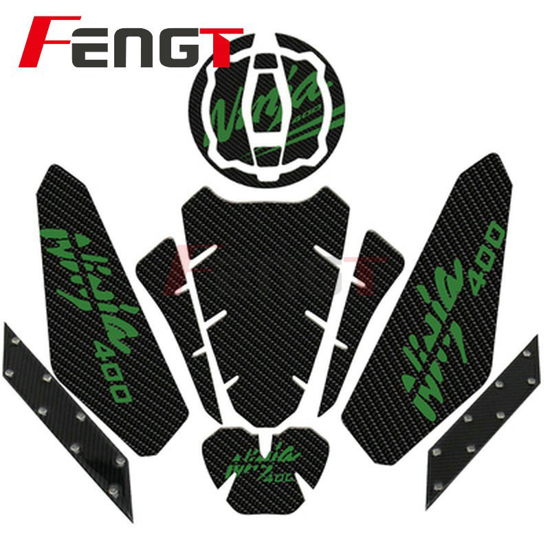 KAWASAKI NINJA 400 Fuel Tank Sticker Carbon Fiber Fuel Tank Sticker ...