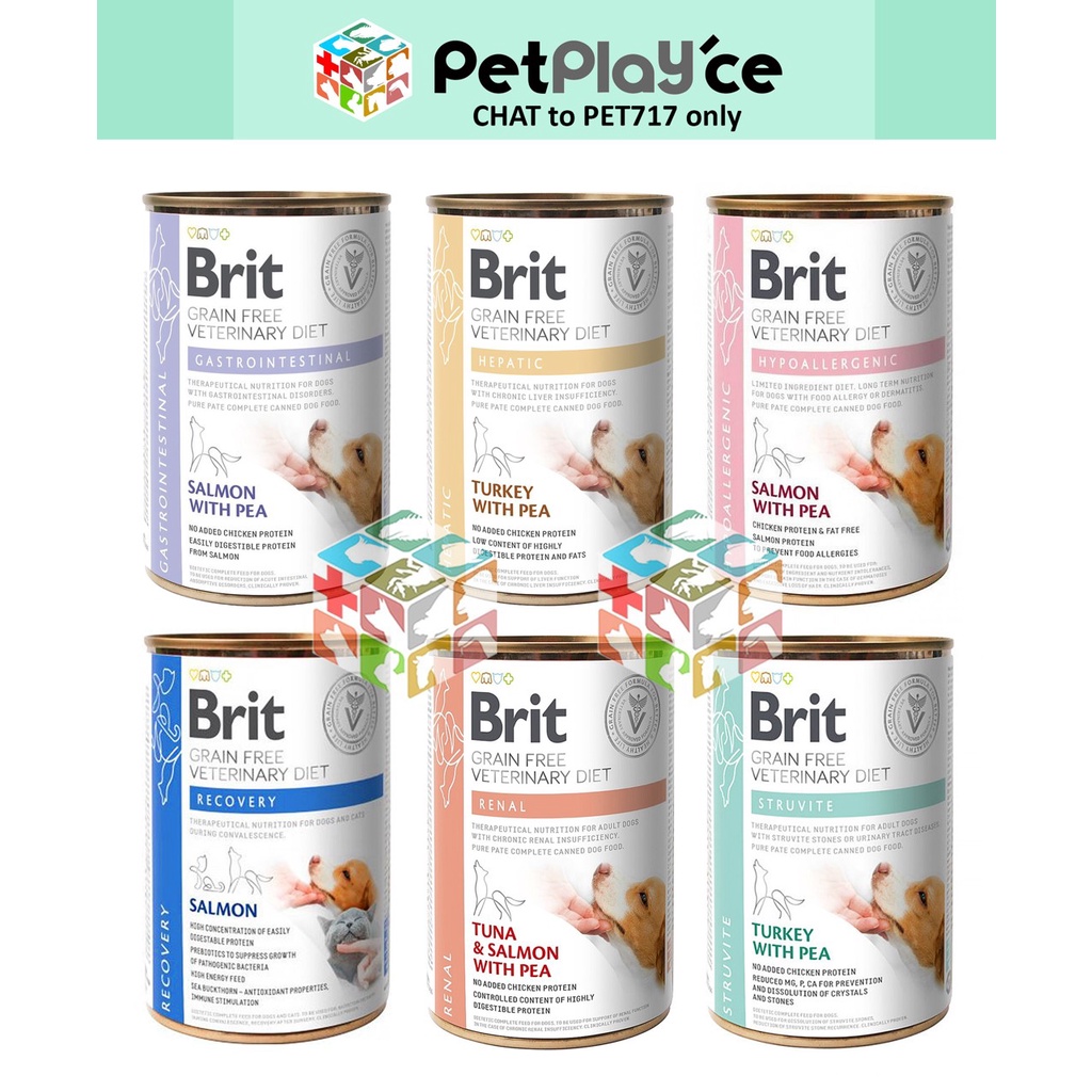 Brit Veterinary Diet Wet in Can 400g Dog Gastrointestinal Hepatic ...