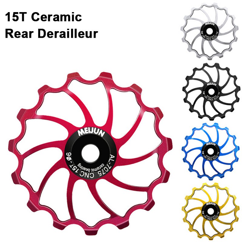 Bike Ceramic Pulley Aluminum Alloy Rear Derailleur 15T/16T/17T/18T ...