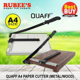 QUAFF PAPER CUTTER WOOD AND METAL A4 | Shopee Philippines