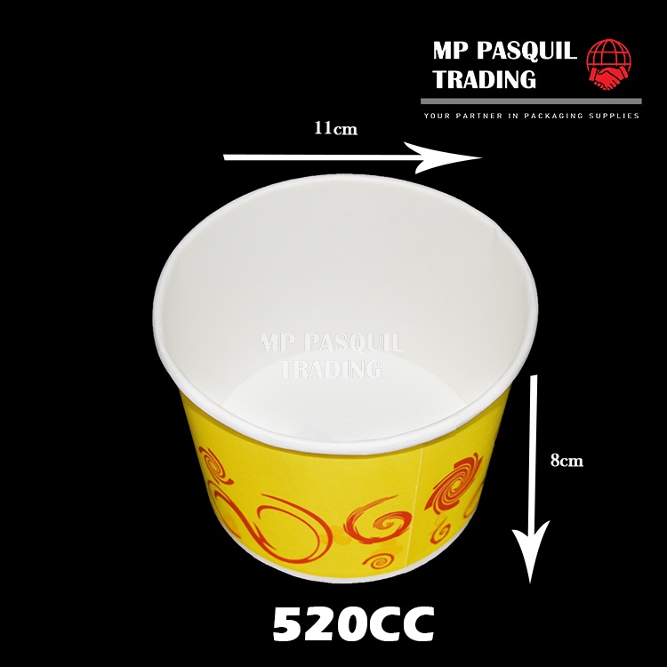 50pcs PAPER BOWLS W/ LID 260cc/320cc/390cc/520cc/550cc/750cc/780cc ...