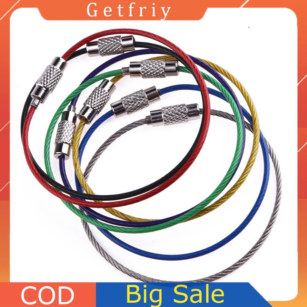 Ready 7pcs Metal Stainless Steel Wire Ropes Carabiner Key Hanging ...