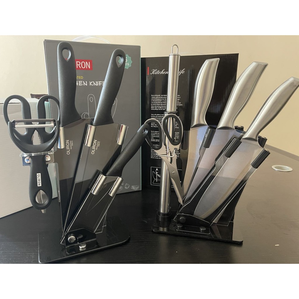 Heavy Knife Set Kitchen Full Stainless Steel Gift Set Knives 6 Piece ...