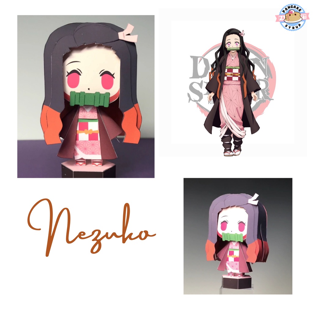 ♙۞ Chibi Figure Set Kimetsu No Yaiba Demon Slayer Anime Papercraft ...