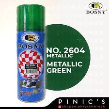 BOSNY SPRAY PAINT METALLIC GREEN NO. 2604 | Shopee Philippines