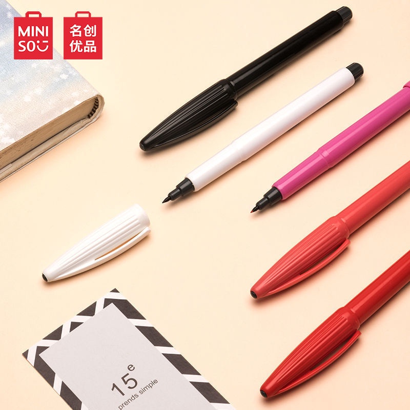 [3 Pieces] MINISO pluspens Water-Based Fiber Pen (Seven Colors) Simple ...