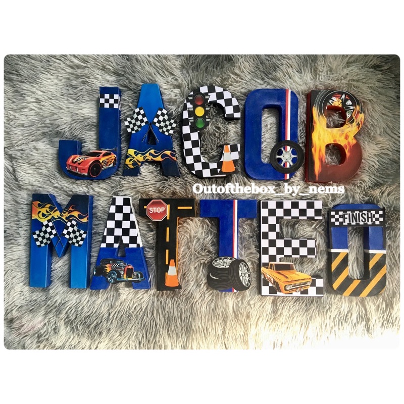 Cars and Hot Wheels Theme Letter Standees(per letter ) | Shopee Philippines