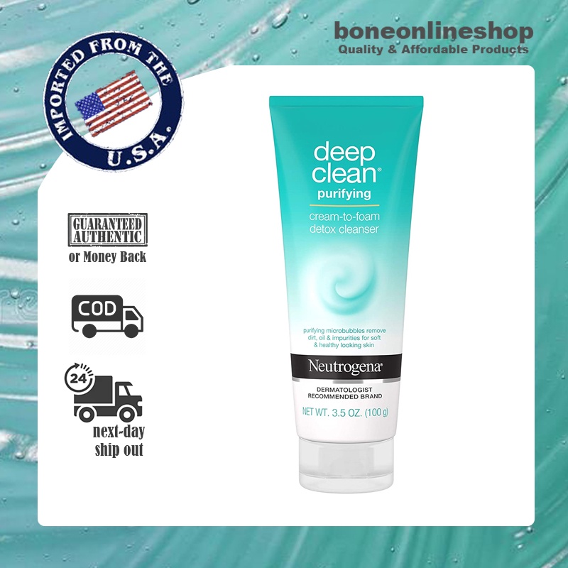 Neutrogena Deep Clean Purifying Cream-to-Foam Detox Facial Cleanser ...