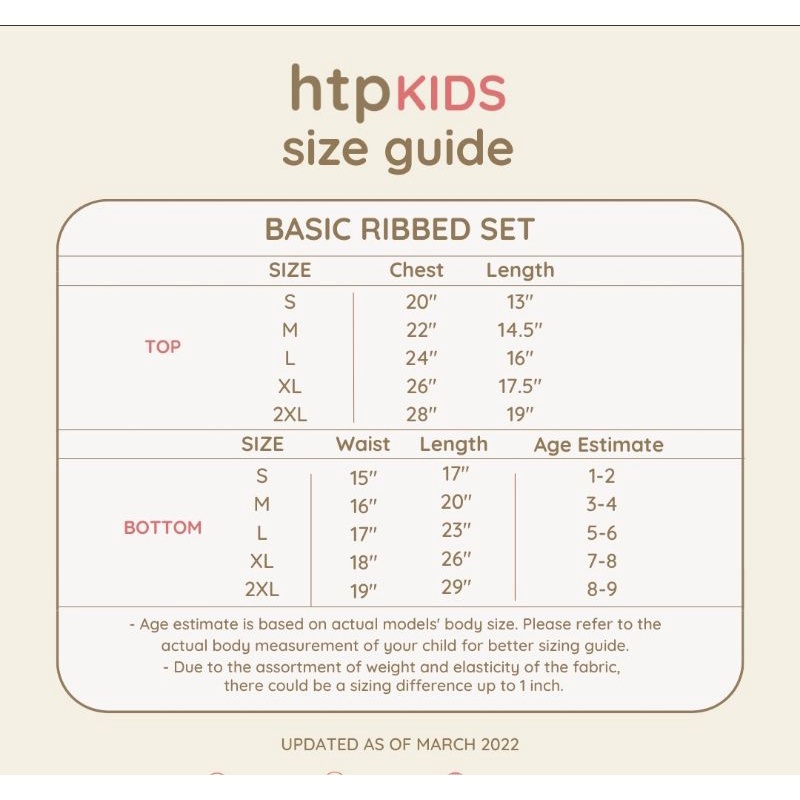 htp KIDS RIBBED set (more colors) | Shopee Philippines