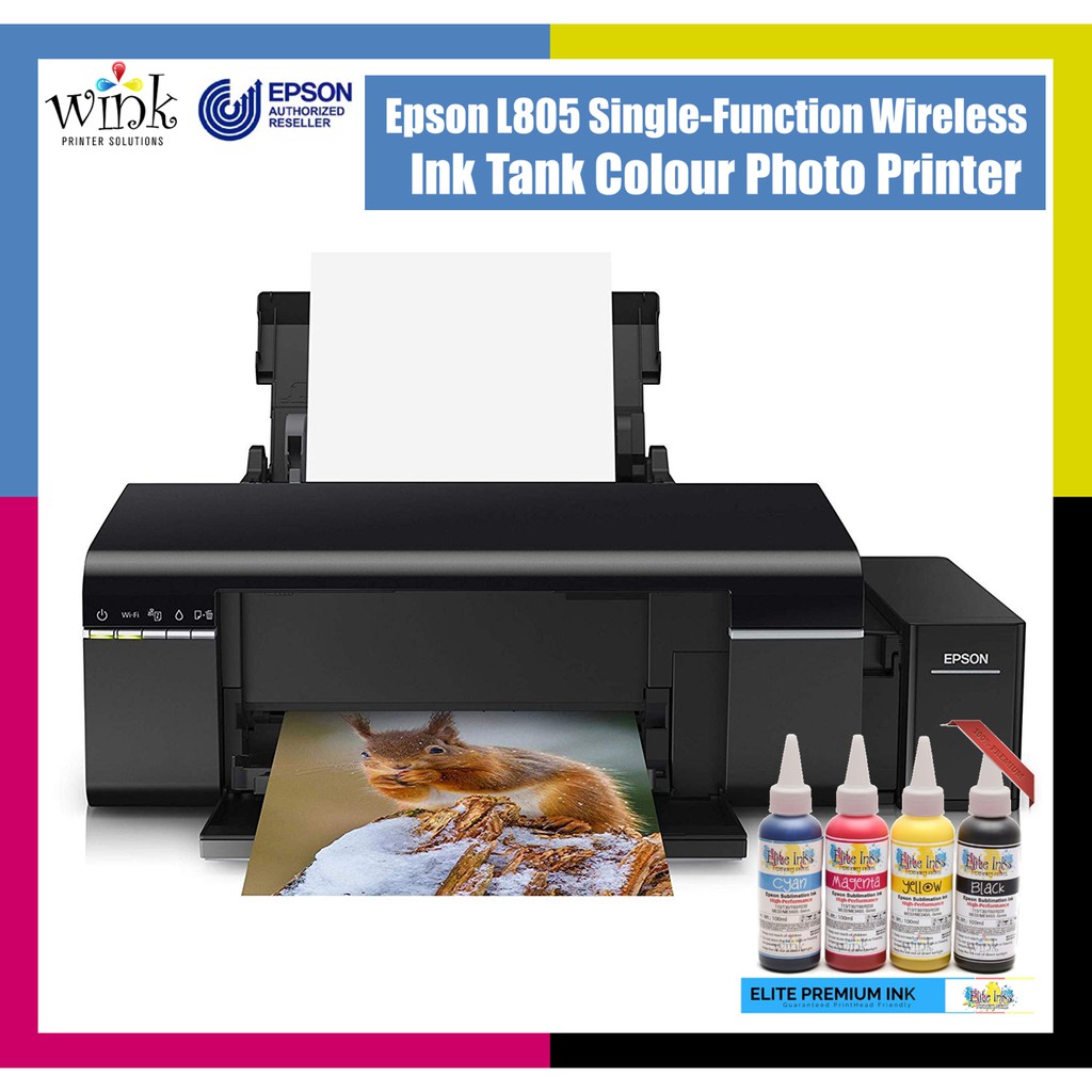 Epson L805 Wi-Fi Photo Ink Tank Printer with Elite Premium Sublimation ...