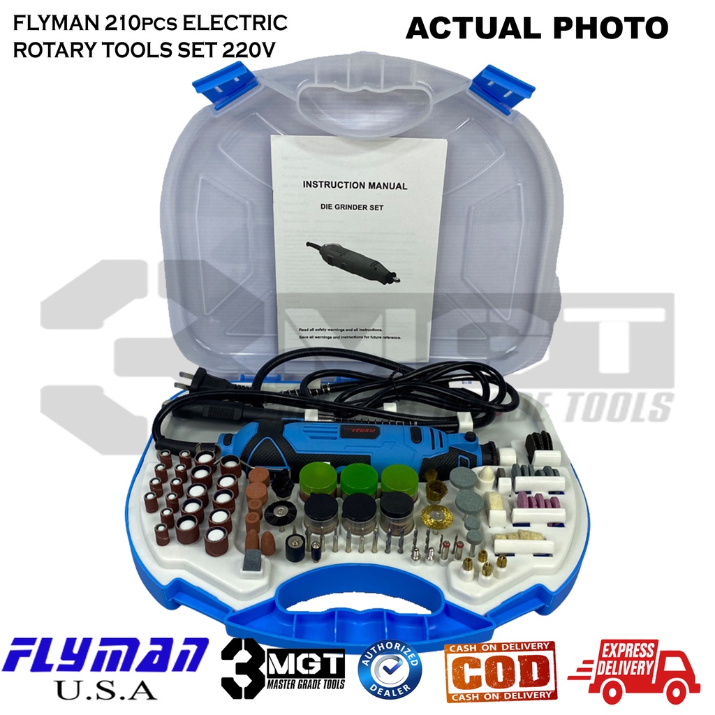 Flyman Original 210Pcs. Rotary Tool Set (PORTING TOOLS SET) COD 100% ...