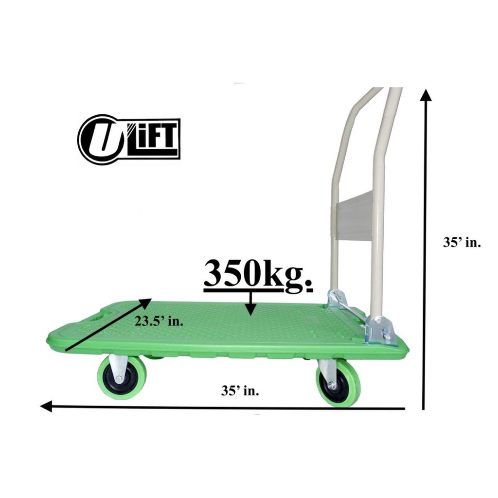 U-Lift® 350kg Plastic Platform Truck Trolley Folding Push Cart | Shopee ...
