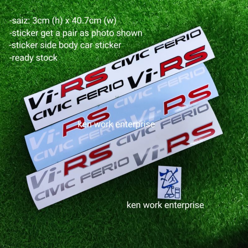 Sticker vi-rs civic ferio car side sticker honda | Shopee Philippines