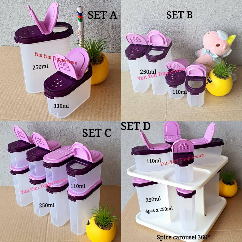 Tupperware Modular Spice Set - 110ml / 250ml - Purple | Shopee Philippines