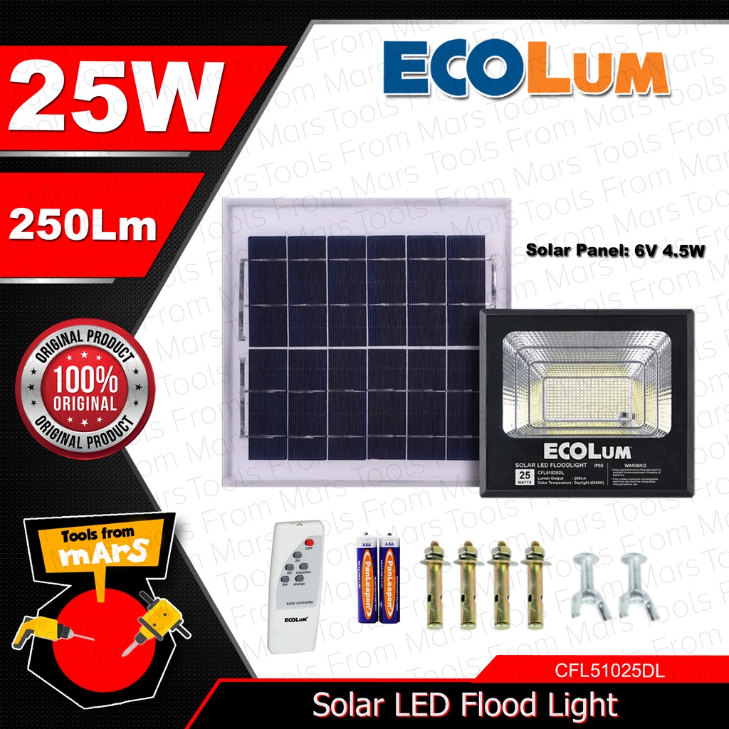 Ecolum by Firefly Solar LED Floodlight 250lm / 400lm Daylight IP65 ...