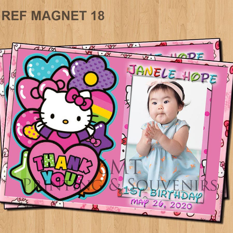 ATM SIZE GlitterPersonalized Ref Magnet Party Giveaway Hello Kitty ...