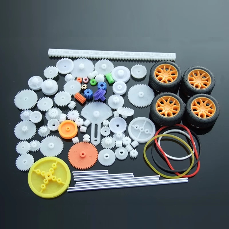 78Pcs/Set Model Gear Kit Motor Axles Tires Bushings Bevels Racks Wheels ...