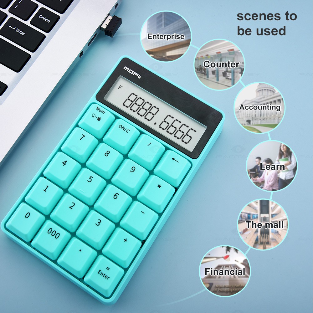 Mofii 2.4G Wireless Numeric Keyboard Waterproof Dustproof Calculator w ...