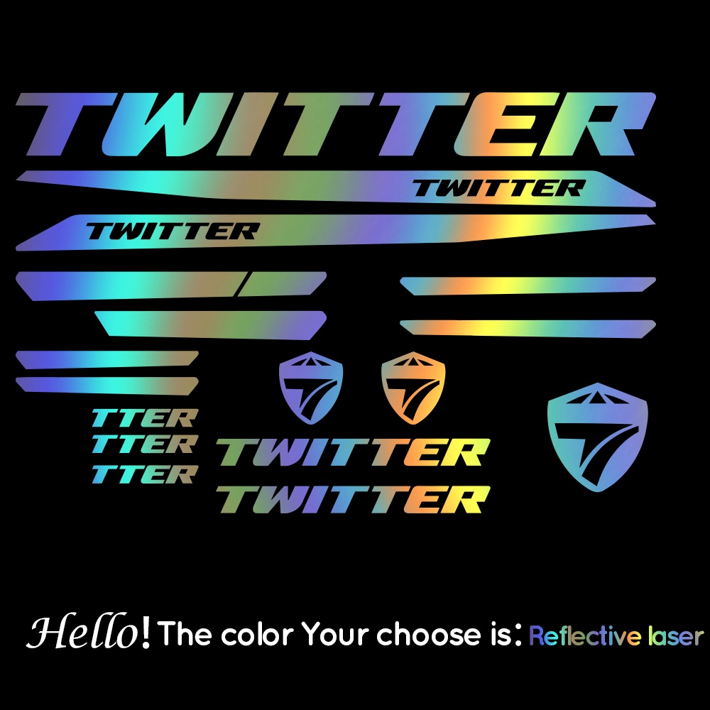 TWITTER Bike Decals DIY Frame Stickers Bicycle Stickers Die-cut decal ...