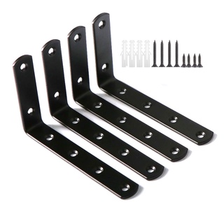 4Pcs/set L Shape Wall Bracket Shelf Angle Bracket Cast Iron Heavy Duty ...